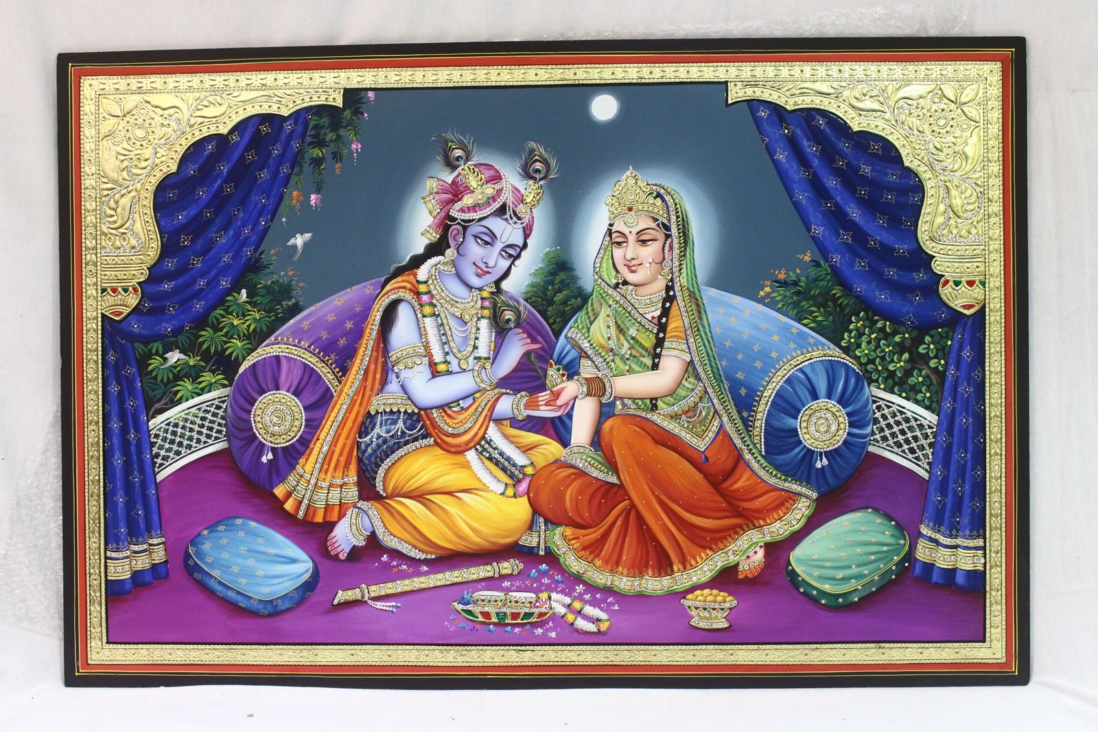 Radha Krishna Mehndi Subject Handpainting - Demo